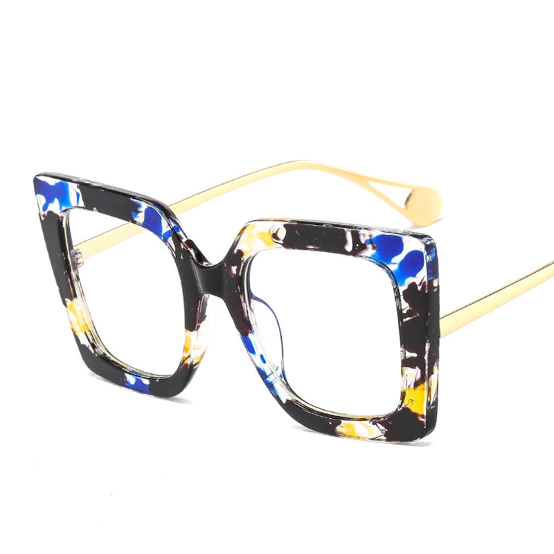Flower Square Glasses Frames For Women Trends Luxurious Design Clear L ...